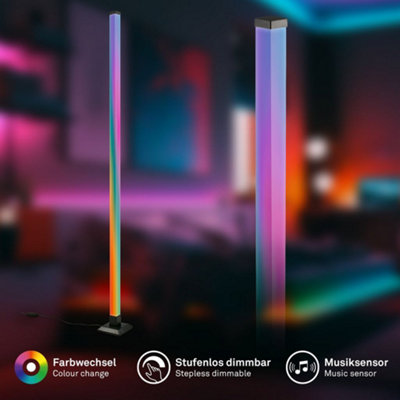 Briloner RGB Gaming LED Floor Lamp Music Sync USB-C Ambience Standing ...