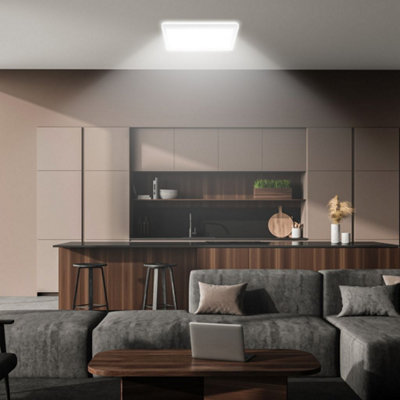 Briloner Slim Panel LED Ceiling Light Neutral White Backlight Hallway ...