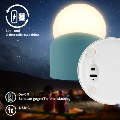 Briloner Sora Blue Mini LED Table Lamp Desk Light Rechargeable IP54 ...