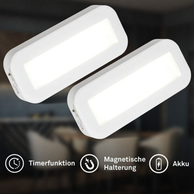 Briloner White LED Under Cabinet Kitchen Lights Spots Rechargeable ...