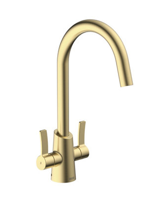 Bristan Acorn Brushed Brass EasyFit Kitchen Sink Mixer Tap + Easy Fit Base