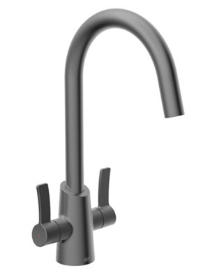 Bristan Acorn Gun Metal EasyFit Kitchen Sink Mixer Tap + Easy Fit Base