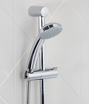 Bristan Cascade Sphere Thermostatic Bar Mixer Shower Valve Chrome + Riser