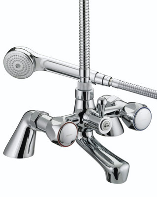 Bristan Club PBSM Deck Mounted Bath Shower Mixer Tap + Hose + Shower Head