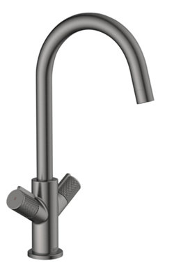 Bristan Fern Gun Metal EasyFit Kitchen Sink Mixer Tap + Easy Fit Base