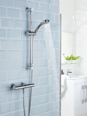 Bristan Frenzy Bar Mixer Shower Thermostatic Chrome Exposed Cool Touch Bar + Kit