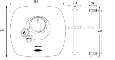 Bristan Hydropower 1500XT Thermostatic Power Shower Showerforce New ...