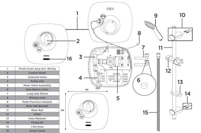 Bristan Hydropower 1500XT Thermostatic Power Shower Showerforce New ...