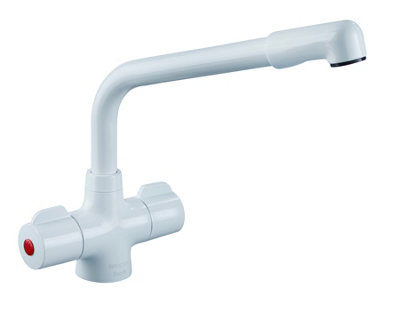 Bristan Manhattan White EasyFit Kitchen Sink Mixer Tap + Easy Fit Base