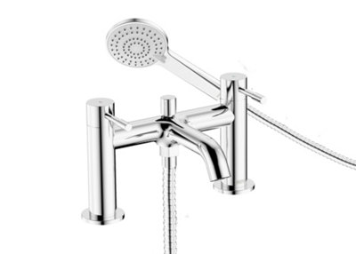Bristan Mila Deck Mounted Bath Shower Mixer Tap + Hose + Shower Head