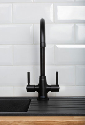 Bristan Monza Easyfit Sink Mixer Black Taps Kitchen Tap Deck Mount