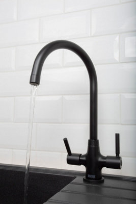 Bristan Monza Easyfit Sink Mixer Black Taps Kitchen Tap Deck Mount