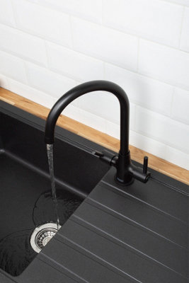 Bristan Monza Easyfit Sink Mixer Black Taps Kitchen Tap Deck Mount