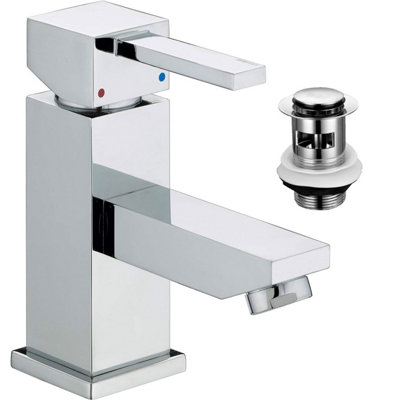 Bristan Quadrato Square Chrome Basin Mixer Cloakroom Tap Small ...