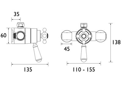 Bristan Traditional Dual Control Monarch Mixer Shower Valve 110 130mm ...