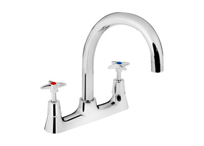 Bristan VAX2 DSM C X Cross Head Deck Sink Mixer Chrome Kitchen Tap