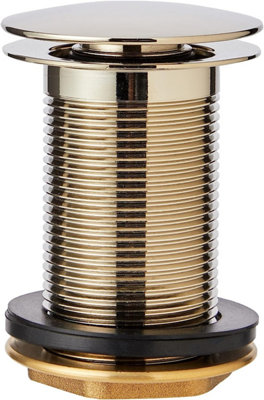 Bristan W BASIN05 G Round Clicker Basin Waste Plug Unslotted Gold Brass