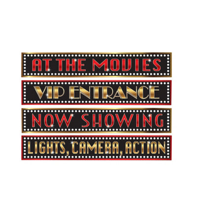 Bristol Novelty Marquee Signs At the Movies Street Signs (Pack of 4 ...