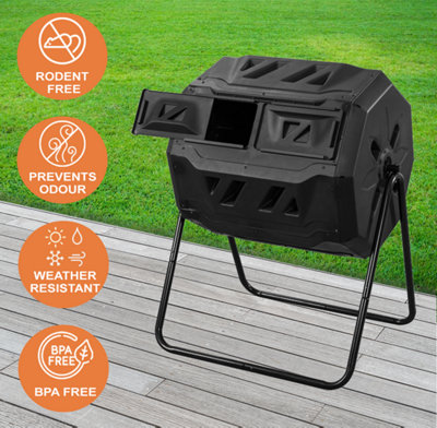 Bristol Tool Company Garden Compost Bin Tumbler, 160 Litre, Odour Free ...
