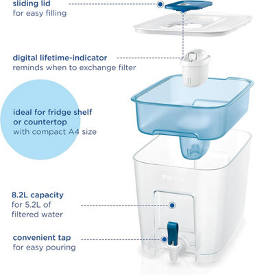 BRITA Flow XXL Water Filter Tank (8.2L) incl. 1x MAXTRA PRO All-in-1 ...