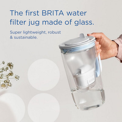 BRITA Glass Water Filter Jug Light Blue (2.5L) with 1x MAXTRA PRO All ...