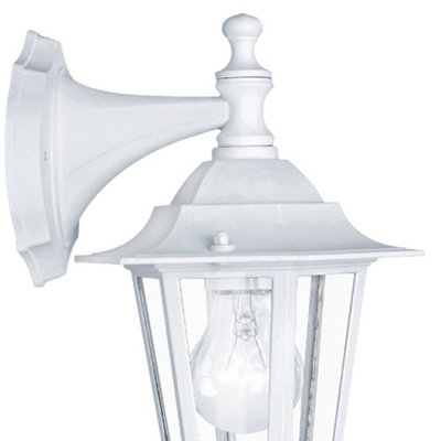 Britalia BR22462 Matt White & Clear Glass Panel Outdoor Vintage Down ...