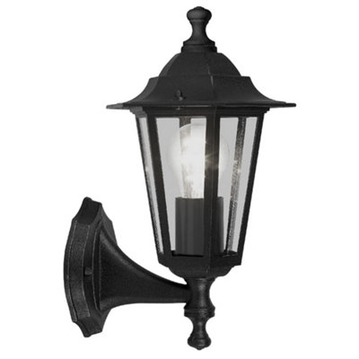 Britalia BR22468 Matt Black & Clear Glass Panel Outdoor Vintage Up ...