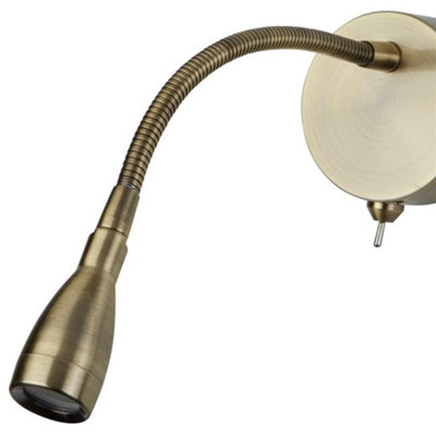 Britalia BR9917AB LED Antique Brass Flexible Switched Modern Reading ...