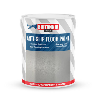 Britannia Paints Anti-Slip Floor Paint Tile Red 5 Litres - Polyurethane Coating - Hard Wearing ...