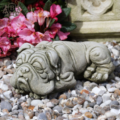 British Bulldog Stone Statue Puppy Dog English Animal Pet Garden ...