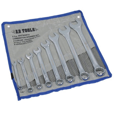 British Whitworth BSW Combination Wrench Spanner Open Ended / Ring Combo