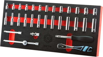 Britool Hallmark 1/4" Drive Socket Set with Standard and Deep Sockets ...