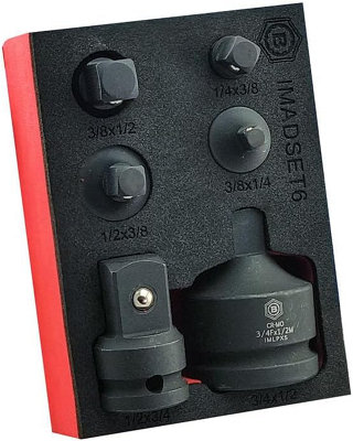 Britool Hallmark Socket Adapter Set, 6 Pieces, 1/4" to 3/4" Drive Sizes ...