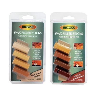 Briwax Wax Filler Sticks - Light Brown & Medium Brown Shades (2 Pack ...