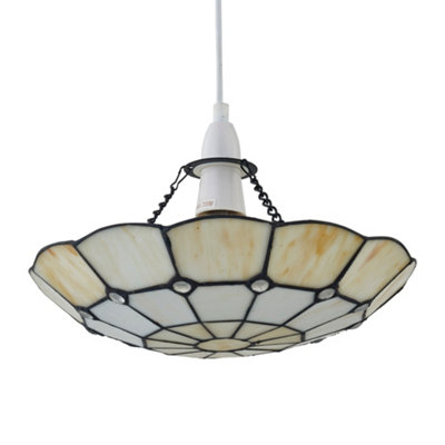 Brixham - Tiffany Coloured Glass Uplighter Easy Fit Pendant Shade