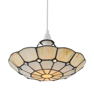 Brixham - Tiffany Coloured Glass Uplighter Easy Fit Pendant Shade
