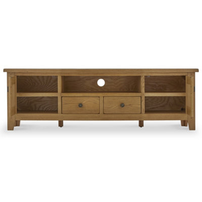 Broadway Oak 180cm Extra Large TV Unit - Fully Assembled By Roseland ...