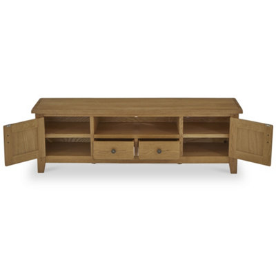 Broadway Oak 180cm Extra Large TV Unit - Fully Assembled By Roseland ...