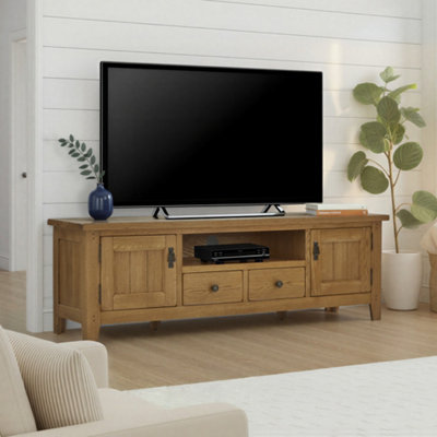 Broadway Oak 180cm Extra Large TV Unit - Fully Assembled By Roseland ...