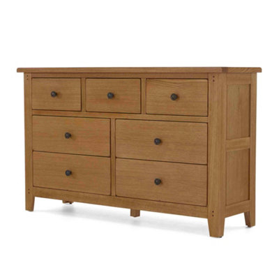Broadway Oak 3 over 4 Drawer Chest Fully Assembled - By Roseland Furniture