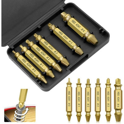 Broken Screw Extractor, 6 Piece Damaged Screw Extractor Set, Screw Head ...