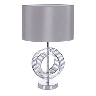 Brompton Chrome Table Lamp with Silver Shade