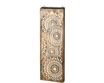 Bronze Garden Wall Art Solar Light Panel Light Up Garden Wall ...