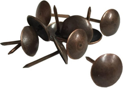 BRONZE UPHOLSTERY TACKS 100 PACK - 10.5MM DECORATIVE HEAD, 16MM NAIL ...