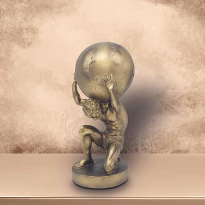 Bronzed Figurine Atlas Deity Resin Ornament Greek Home Decoration ...