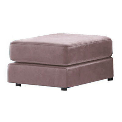 Brooklyn Plush Velvet Foam Filled Pink Footstool Sofa Accessory