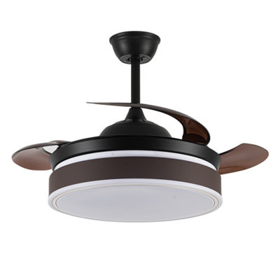 Brown 3 Blade Dimmable Ceiling Fan Light with Remote Control 42 Inch