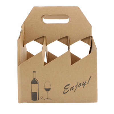 Brown 6 Bottle Cardboard Carrier Bag (Pack of 50) | DIY at B&Q