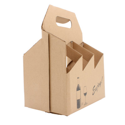 Brown 6 Bottle Cardboard Carrier Bag (Pack of 50)