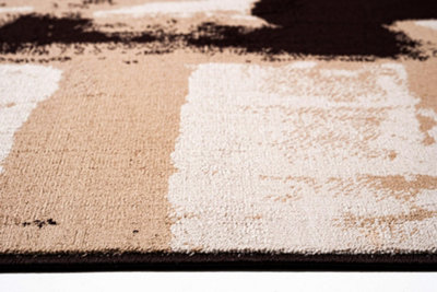 Brown Abstract Pattern Rug Soft Carpet For Living Room Bedroom Modern ...